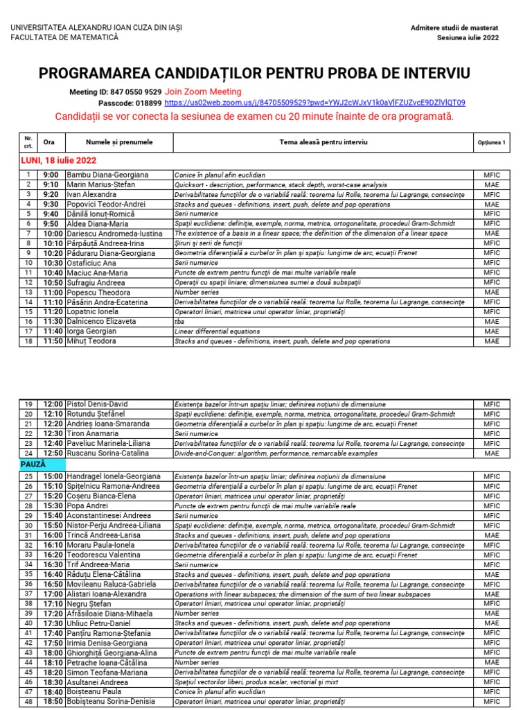 Programare Interviu Iulie 2022 | PDF