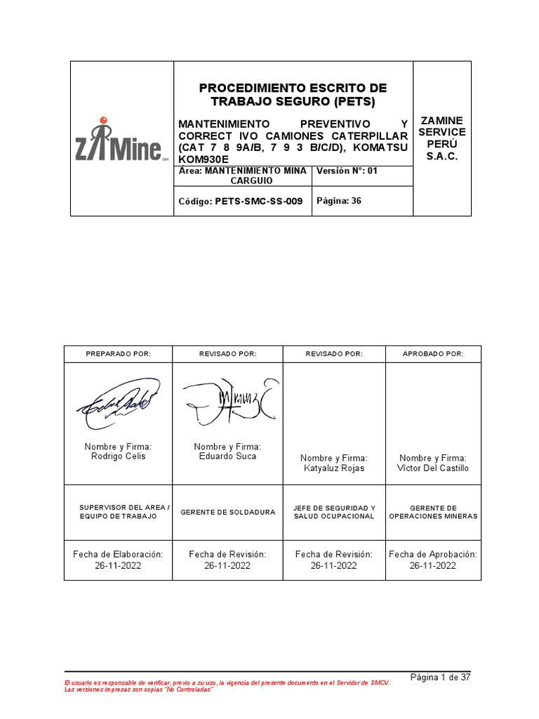 09 - Mantenimiento Preventivo y Correctivo Camiones Caterpillar (CAT ...