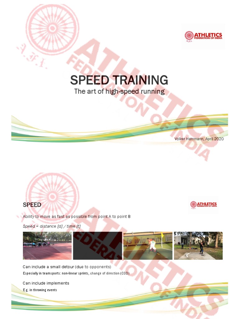 SAI AFI Online Coaching Course Basic Speed Training | PDF | Force | Acceleration