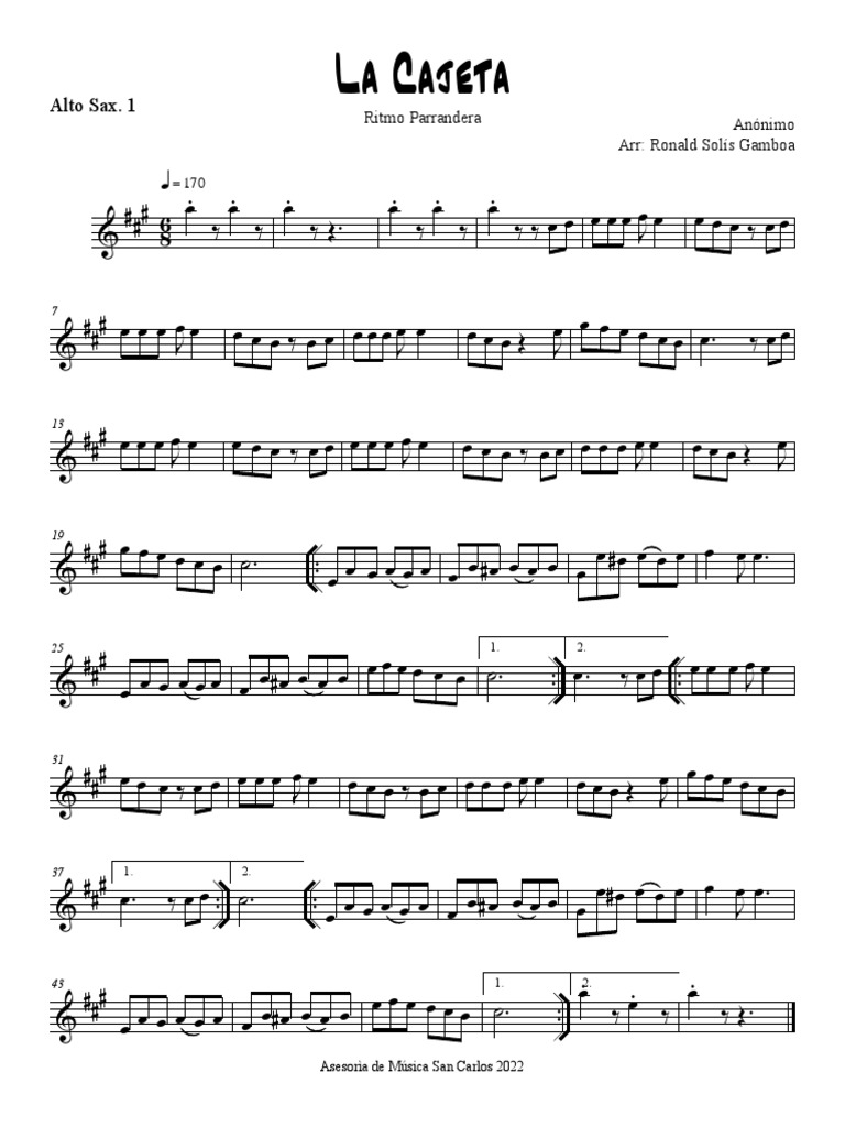 La Cajeta (Sax 1) | PDF