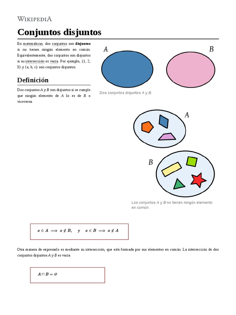 U1 pp 12 conjuntos disjuntos | PDF