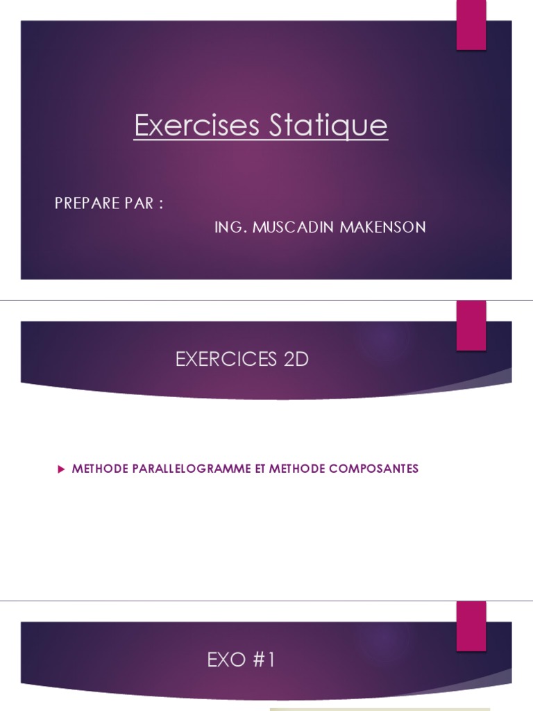 Exercices Statique | PDF | Poids | Masse