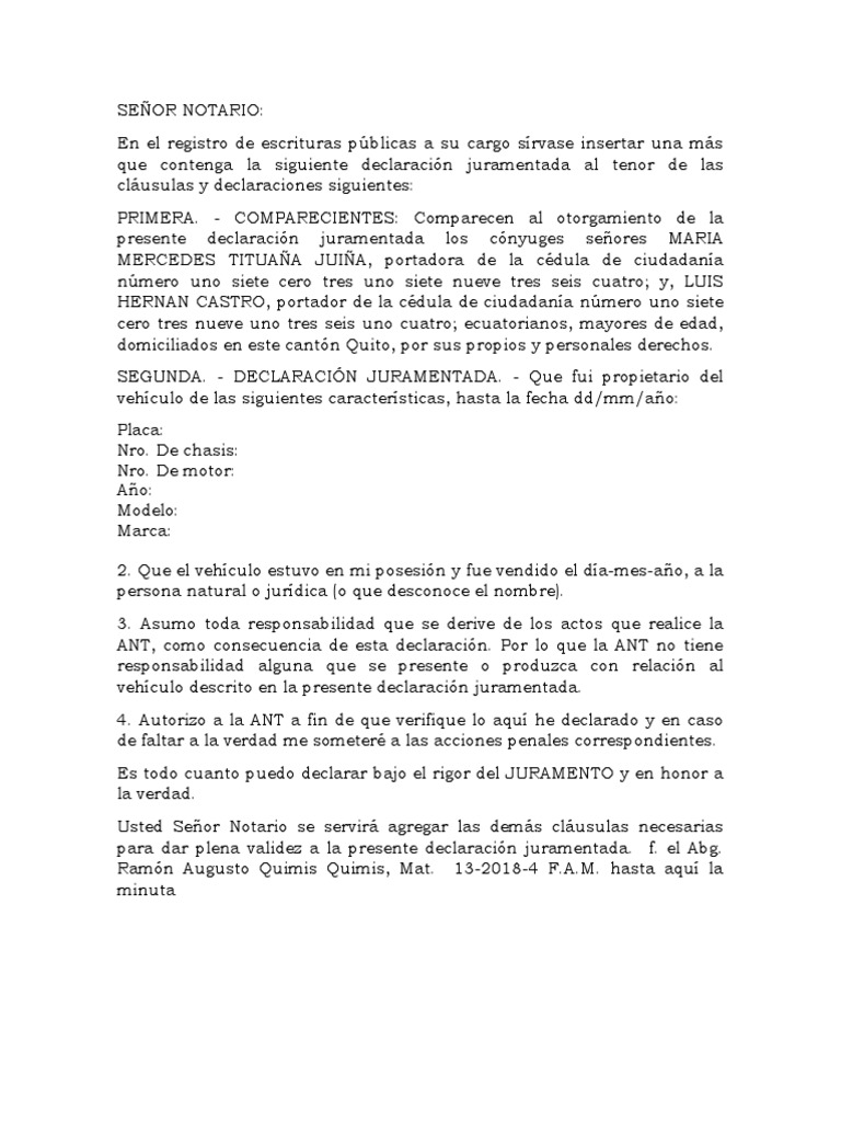 Decla. Jur. Bloqueo ANT | PDF