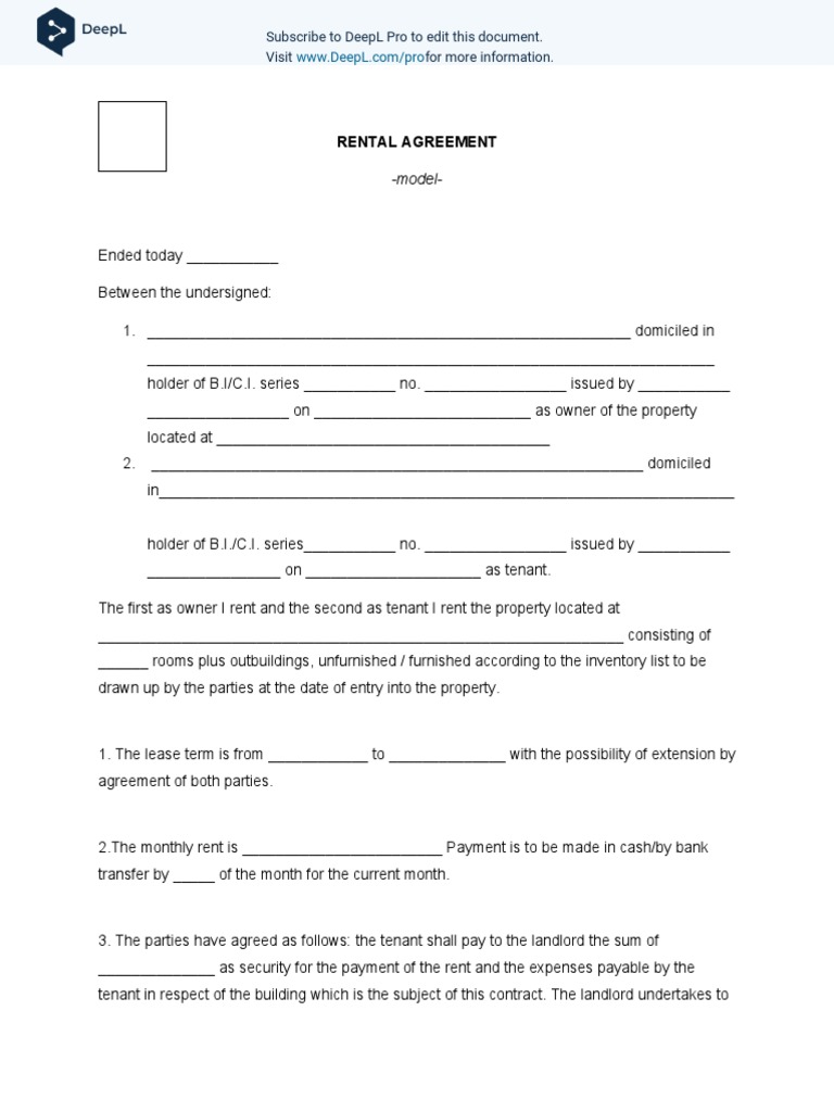 Model-Contract-Închiriere en | PDF | Leasehold Estate | Landlord