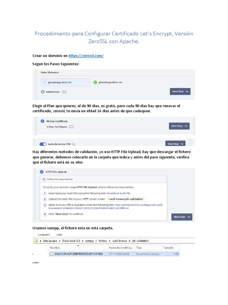 Certificado Con ZeroSSL | PDF