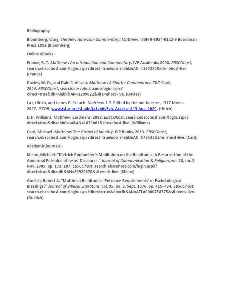 Beatitudes exegetical paper | PDF | Jesus | Gospel Of Matthew