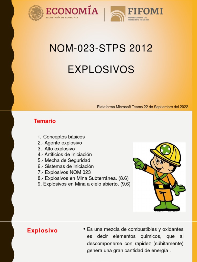 NOM 023 STPS Explosivos | PDF | Gases | Minería