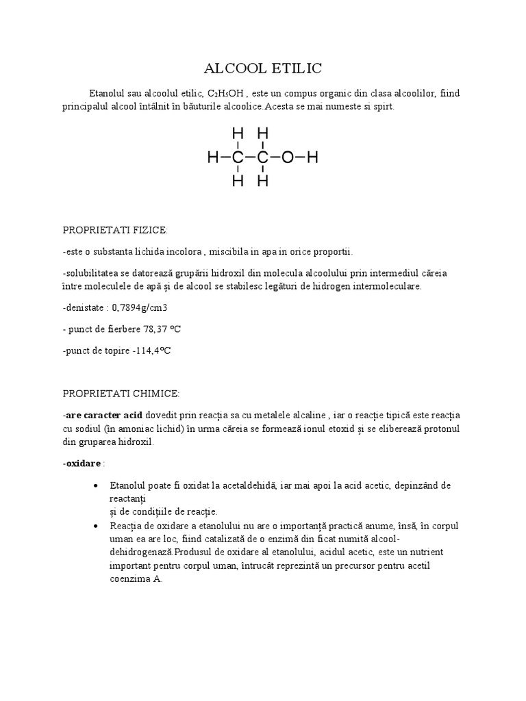 Alcool Etilic | PDF