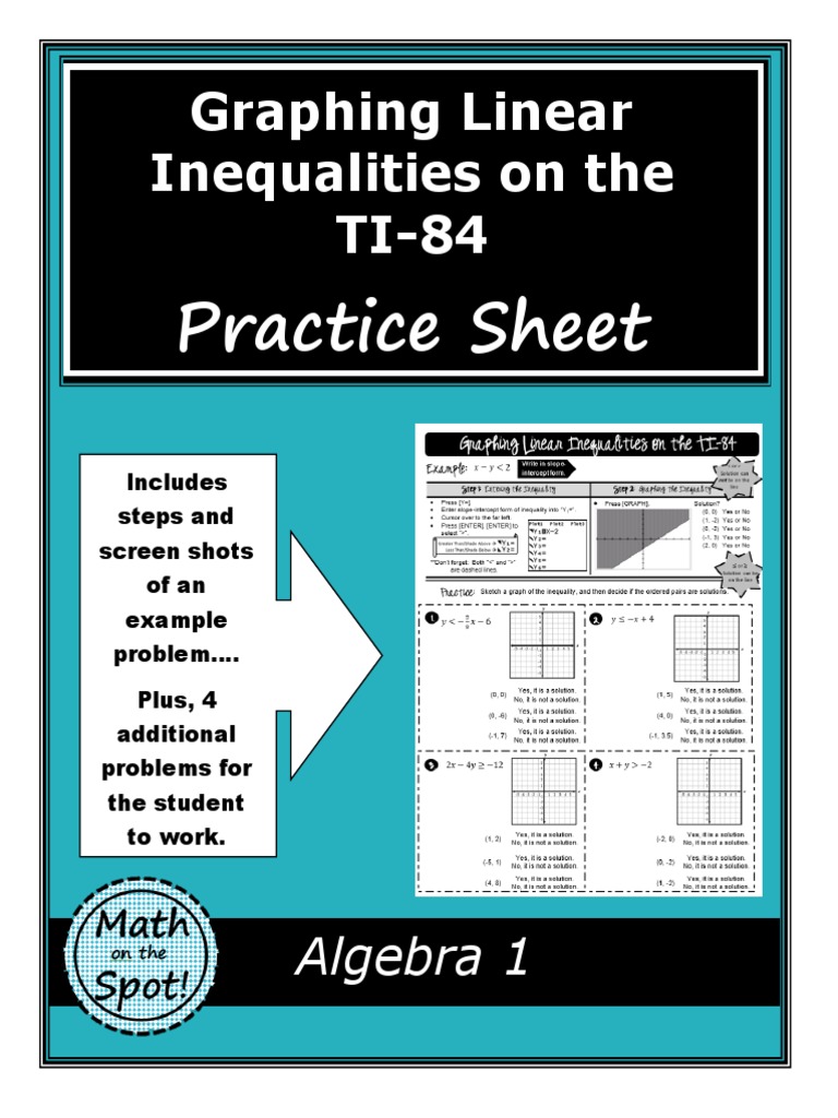 Graphing Linear Inequalities On The TI-84: Practice Sheet | PDF ...