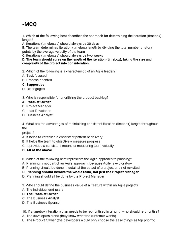 Agile Qs | PDF | Scrum (Software Development) | Agile Software Development