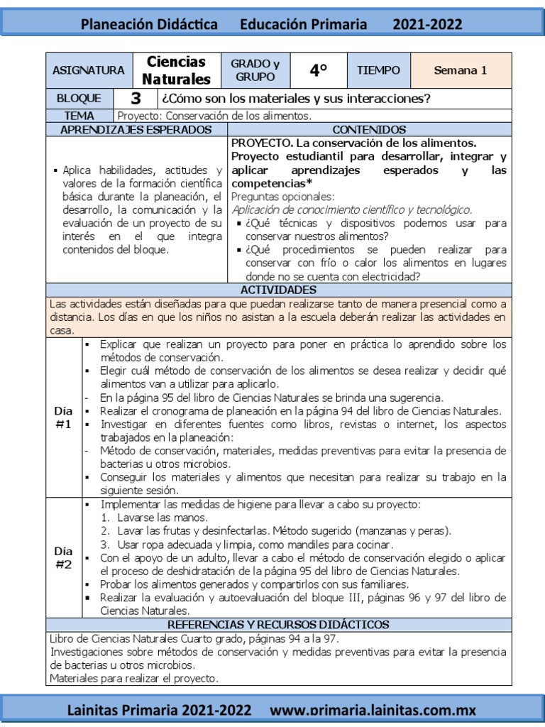 Marzo - 4to Grado Ciencias Naturales (2021-2022) | PDF | Ligero ...