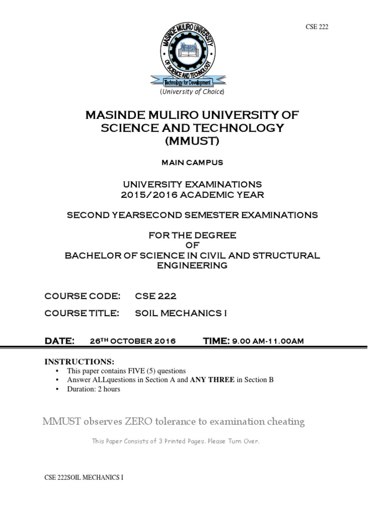 Xxx... Cse 222 - Soil Mechnaincs | PDF | Soil Mechanics | Soil