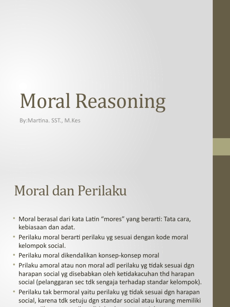 Moral Reasoning | PDF | Karier & Perkembangan