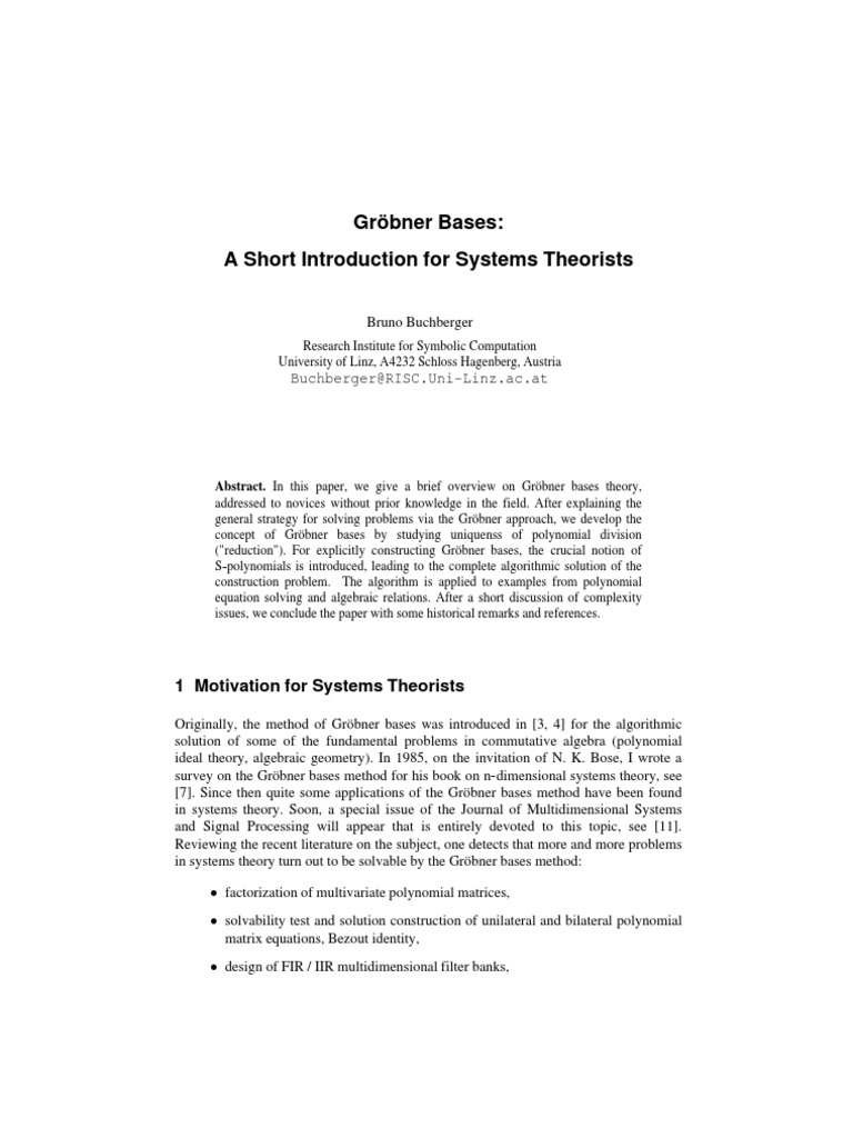 Grobner Basis | PDF | Polynomial | Ring (Mathematics)