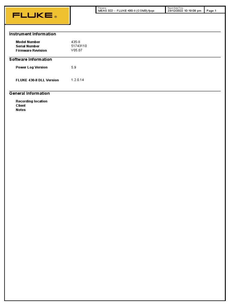 Fluke Report For Power Log | PDF | Alternating Current | Power (Physics)