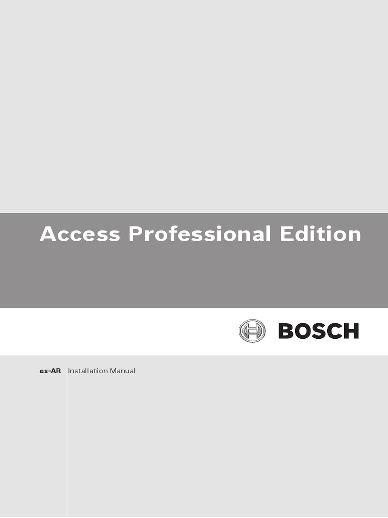 Bosch Access Software APE - 3.3 - Installation - Manual - esAR ...