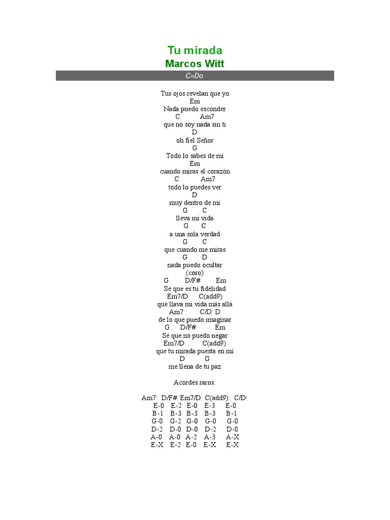 Acordes Tu Mirada Pdf