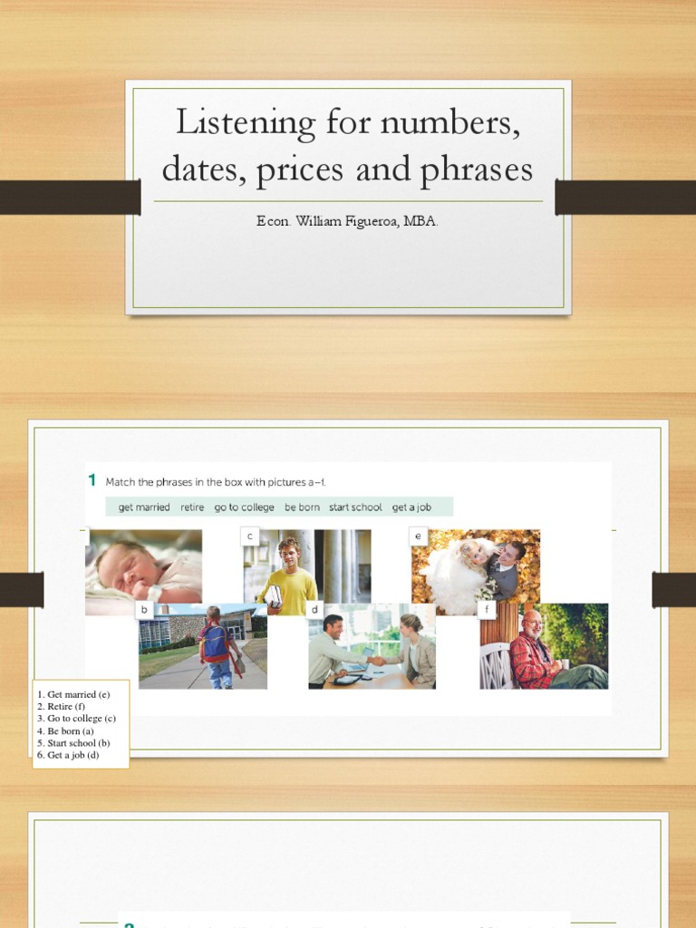 Listening For Numbers, Dates, Prices and Phrases | PDF