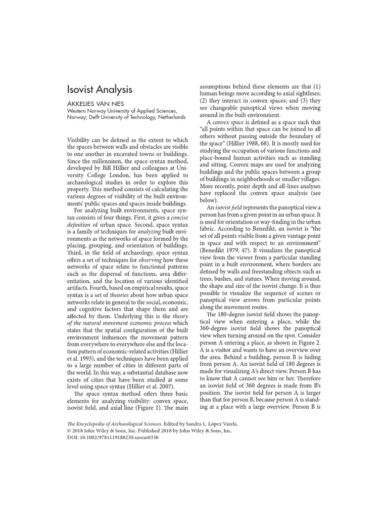 Van Nes 2018 Isovist Analysis | PDF | Art | Technology & Engineering