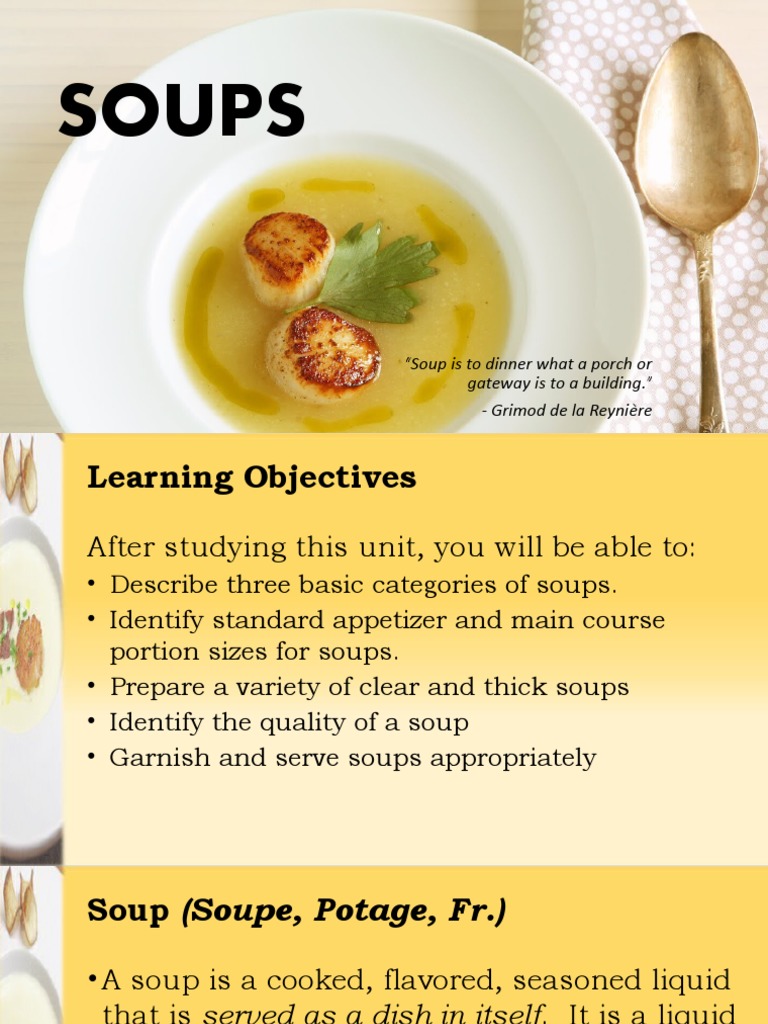 Week 3-2 Soups | PDF | Soup | Stock (Food)