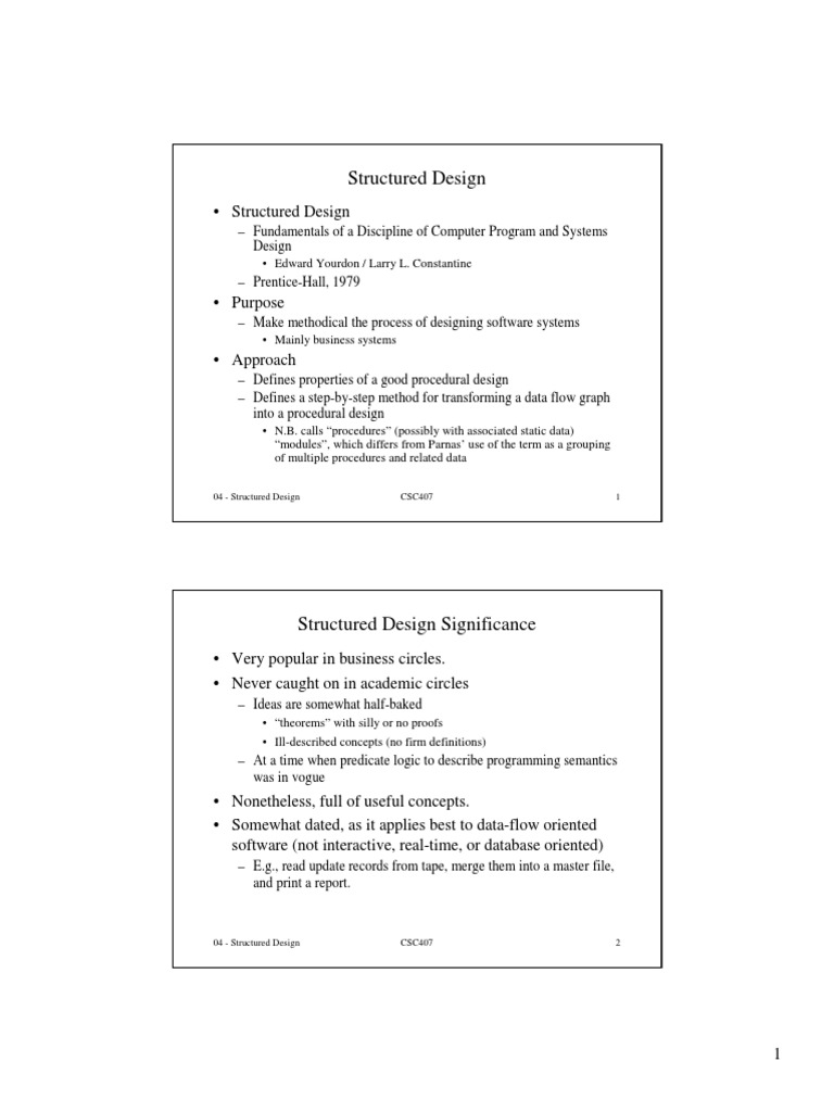 Structured Design Significance And Approach Pdf Computing 9129