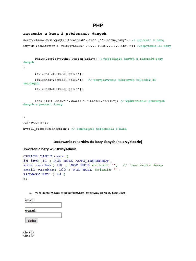 Najważniejsze Skrypty INF.03 | PDF