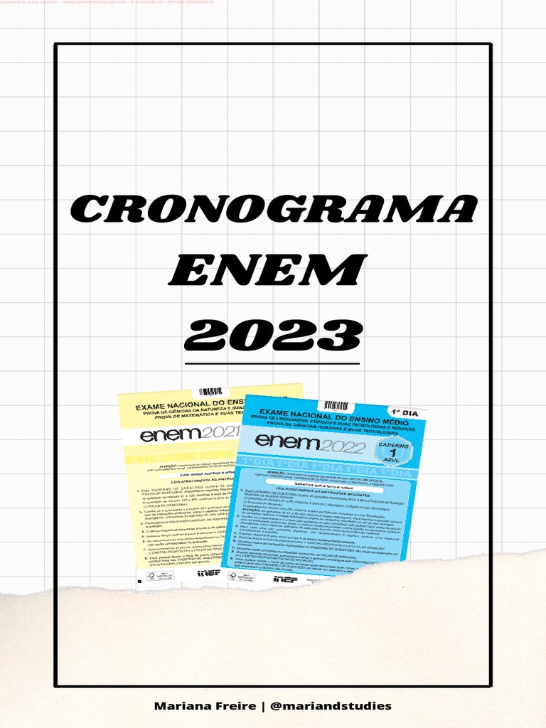 Cronograma Completo ENEM 2023 | PDF | Trigonometria | Química