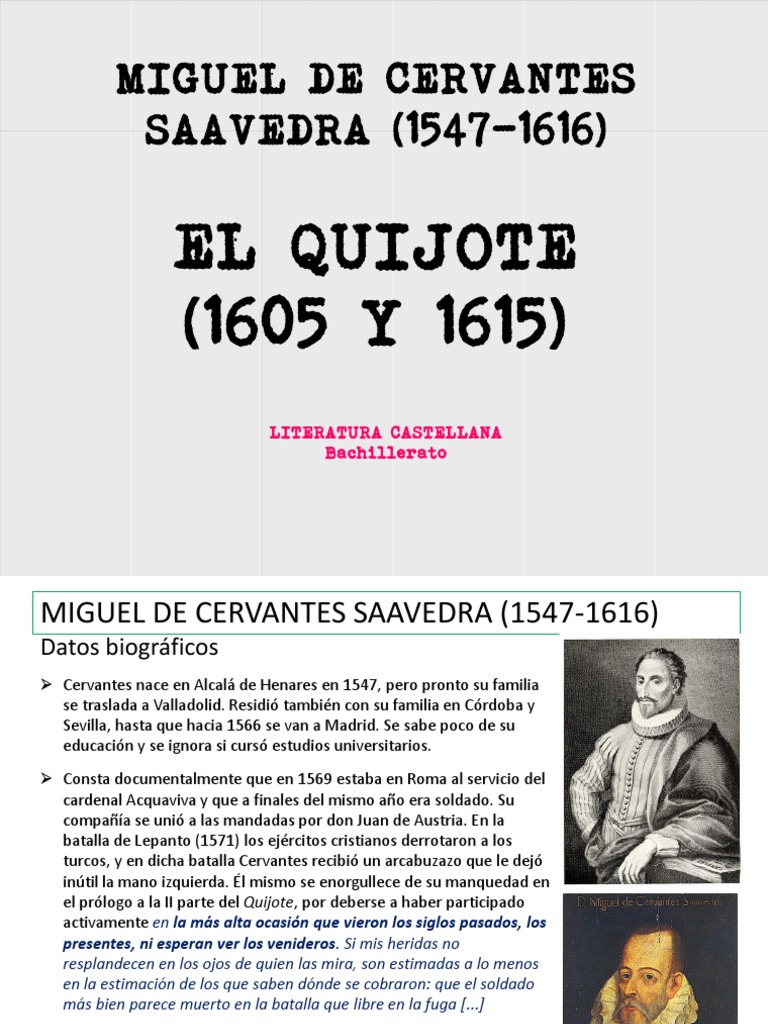 Cervantes y El Quijote | PDF | Don Quijote | Miguel De Cervantes