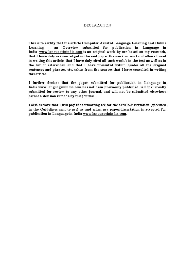 Declaration | PDF | Career & Growth