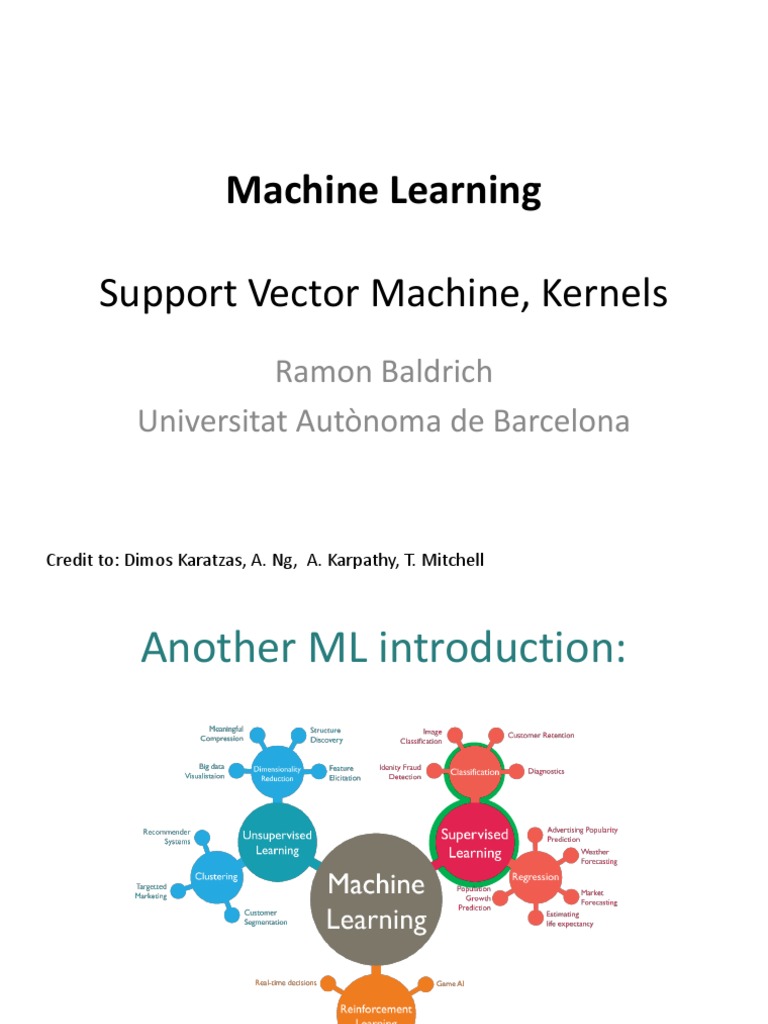 Ac-Ed l05 - SMVS, Kernels | PDF | Mathematical Optimization | Machine Learning