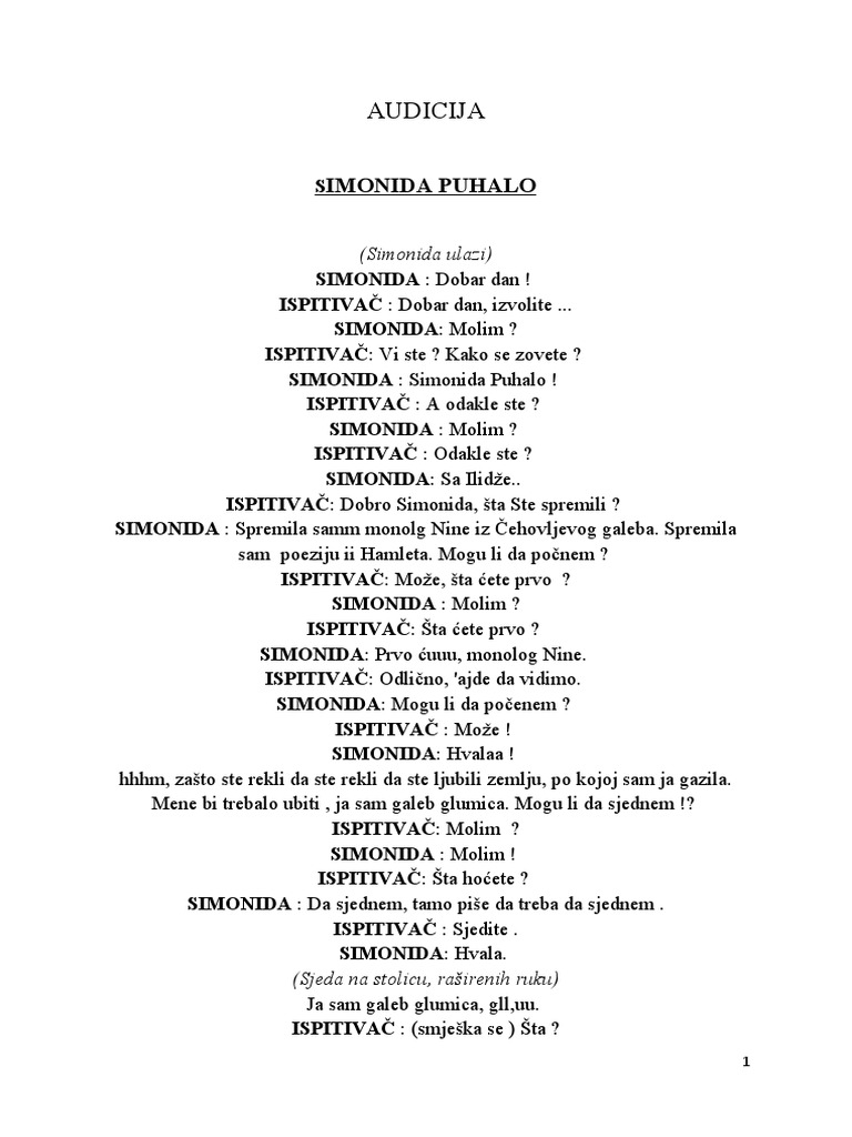 Audicija Dramska | PDF