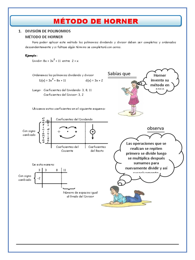 Método de Horner | PDF | División (Matemáticas) | Ciencia computacional