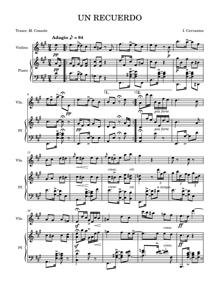 Un Recuerdo | PDF | Musical Forms