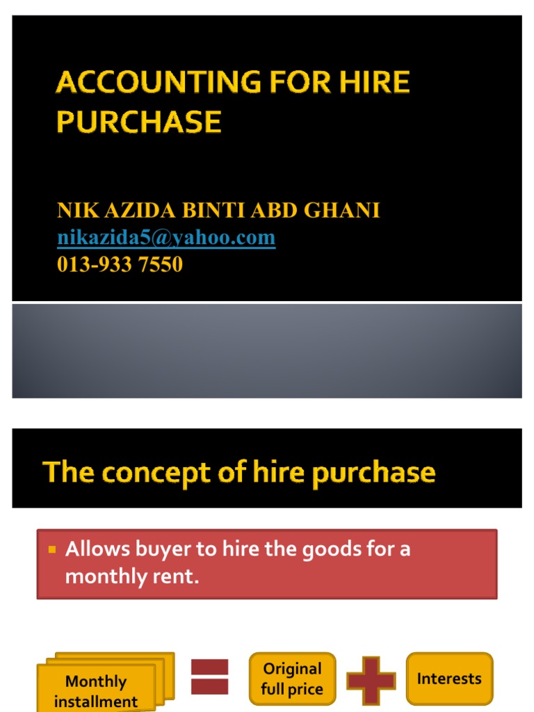 Accounting For Hire Purchase - PPT | PDF | Interest | Depreciation