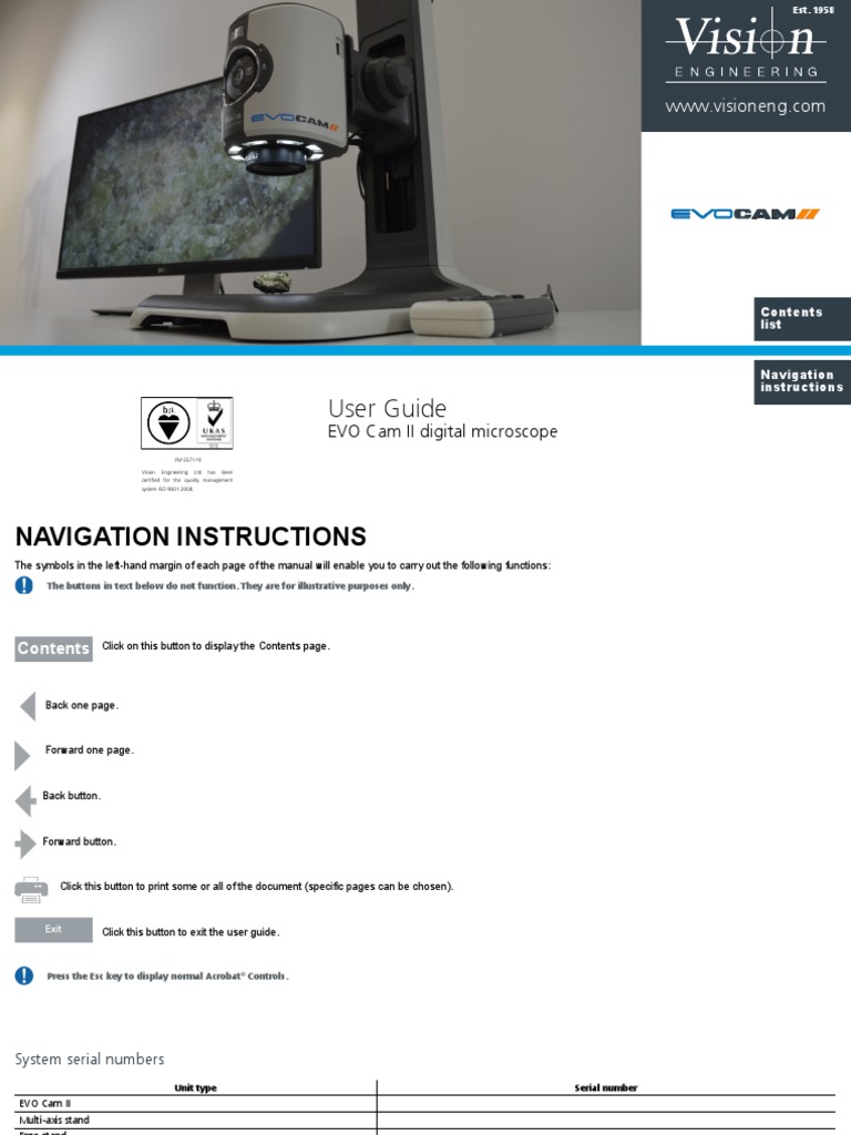 EVO Cam II User Guide English LIT5333-ISS-Iss 04 0419 | PDF | Zoom Lens ...