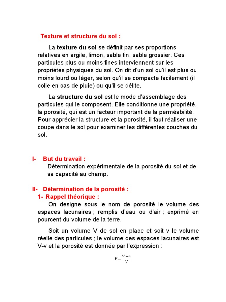 La Structure Du Sol | PDF | Porosité | Sol (pédologie)