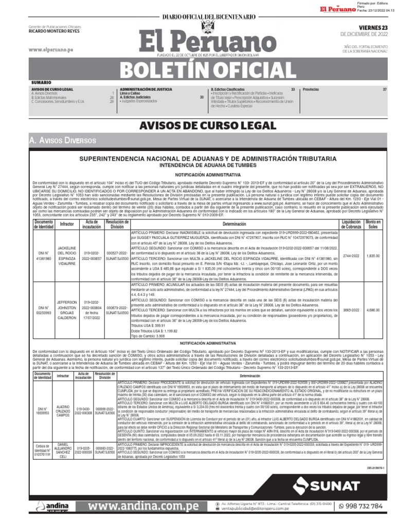 Bo 20221223 | PDF | Multa (pena)