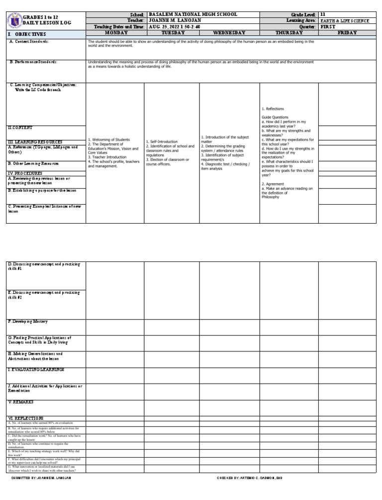 Intro To Philo - AUG. 25, 2022 | PDF | Teachers | Learning