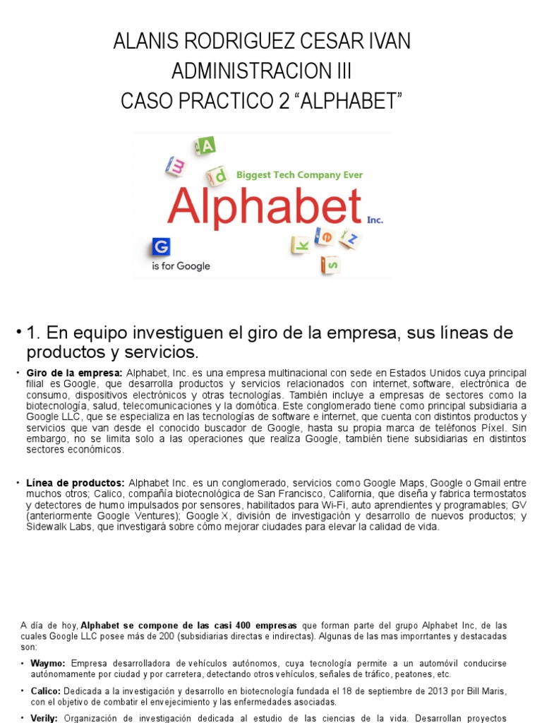 Alanis Rodriguez Cesar Ivan Caso Practico | PDF | Alphabet Inc ...