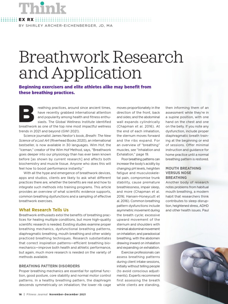 Breathwork Research and Aplication | PDF | Breathing | Exhalation