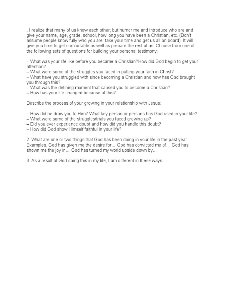 Guidelines On Making Testimonies | PDF