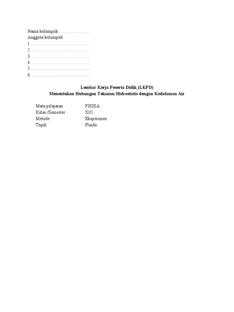 LKPD Tekanan Hidro2 | PDF