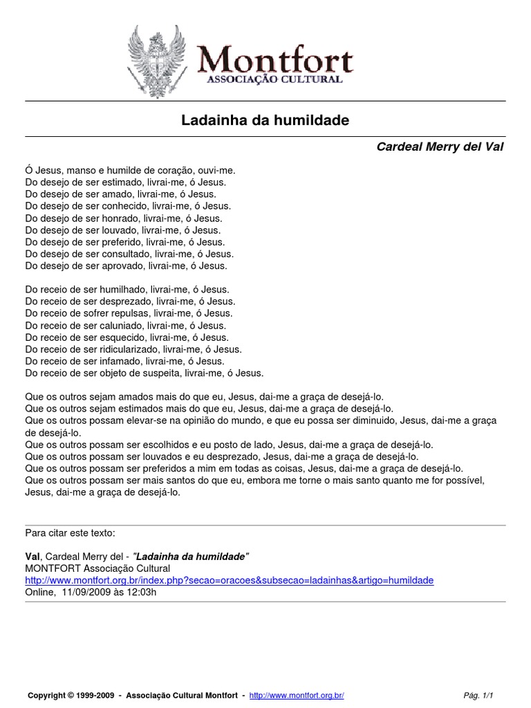 Ladainha Da Humildade | PDF | Autoajuda