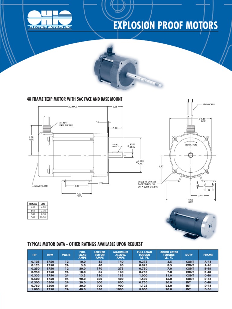 Explosion Proof Motor Specifications | PDF | Equipment | Electric Power