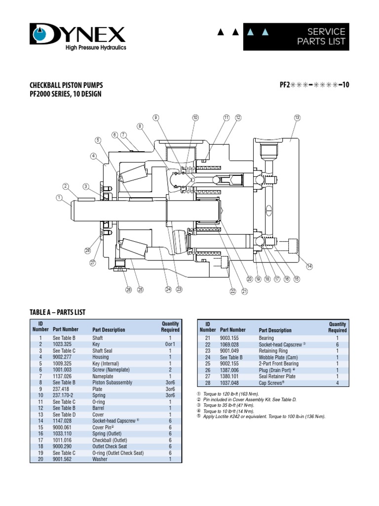 Dynex PF2000 10 Parts List | PDF | Horsepower | Pump