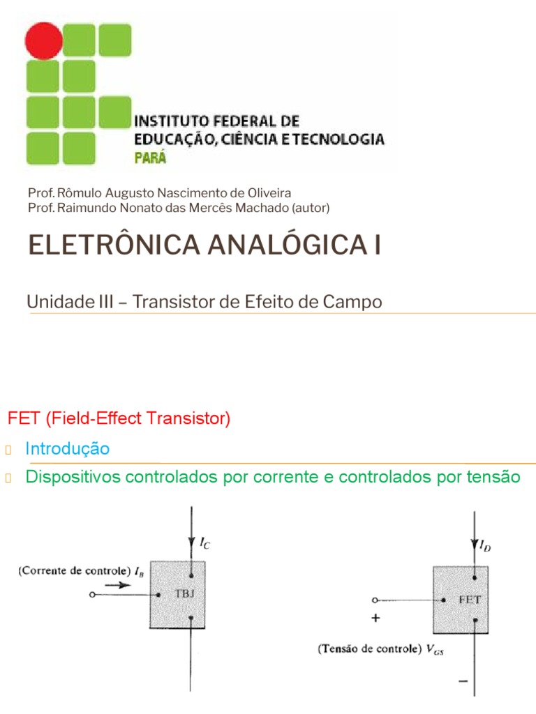 Unidade III - Transistor de Efeito de Campo | PDF | Transistor de efeito de campo | MOSFET