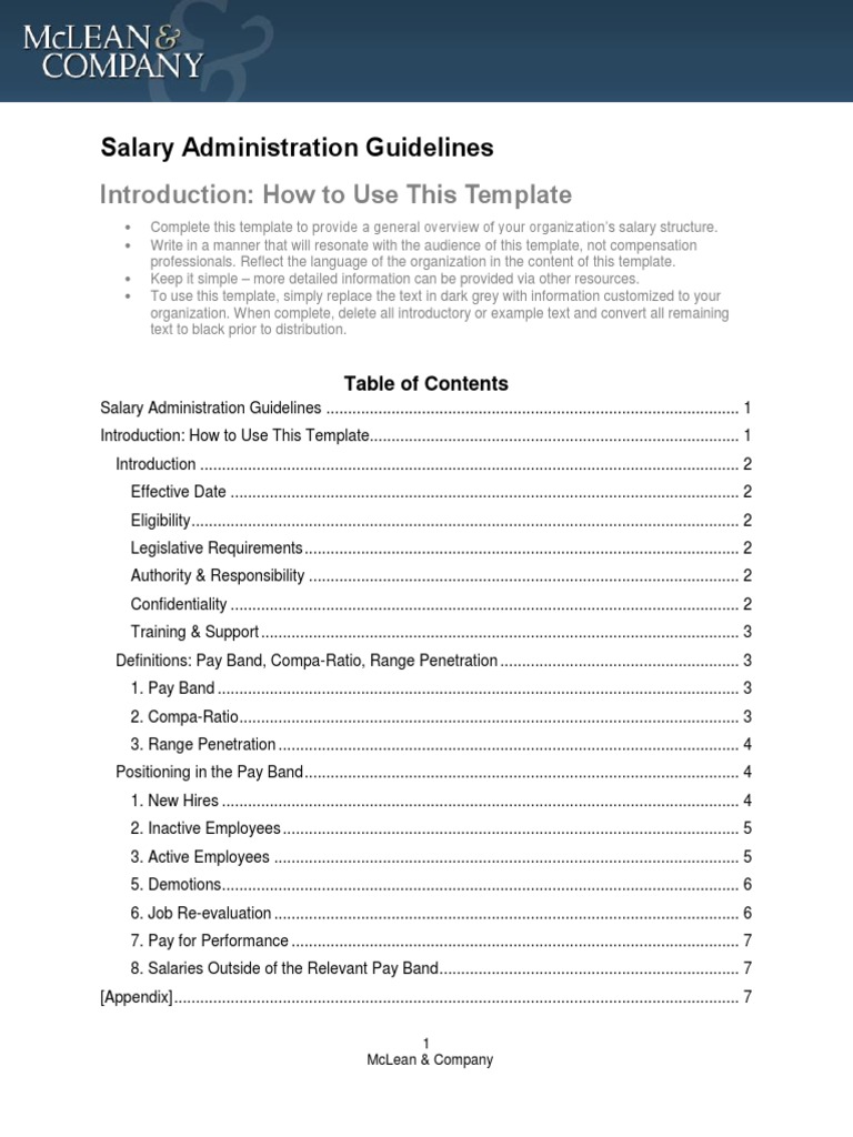 Salary Administration Guidelines Template | PDF | Salary | Employment