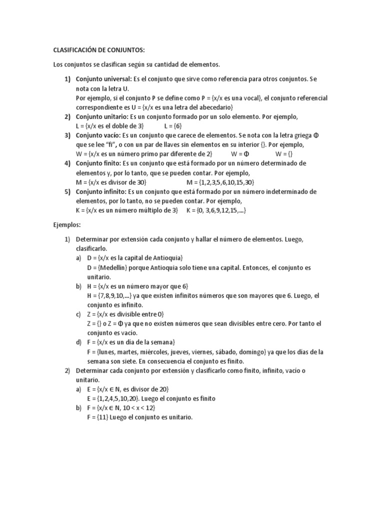 Clasificación de Conjuntos | PDF