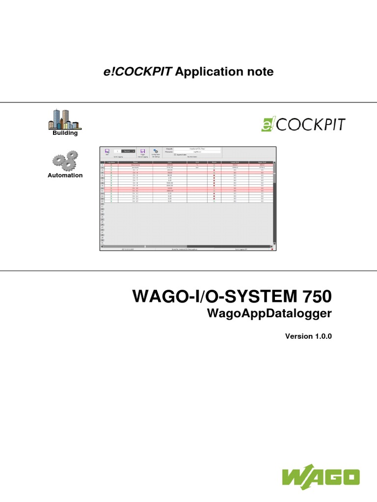 E!c ApplicationNote WagoAppDatalogger | PDF | Comma Separated Values | Computer Program