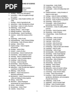 Comprehensive Ology Definitions List | PDF | Biology | Science
